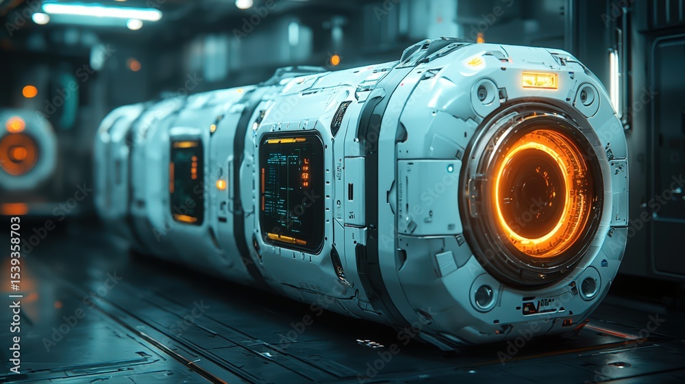 Compact Space Age Cargo Transport Vehicle with Clean Design and ...