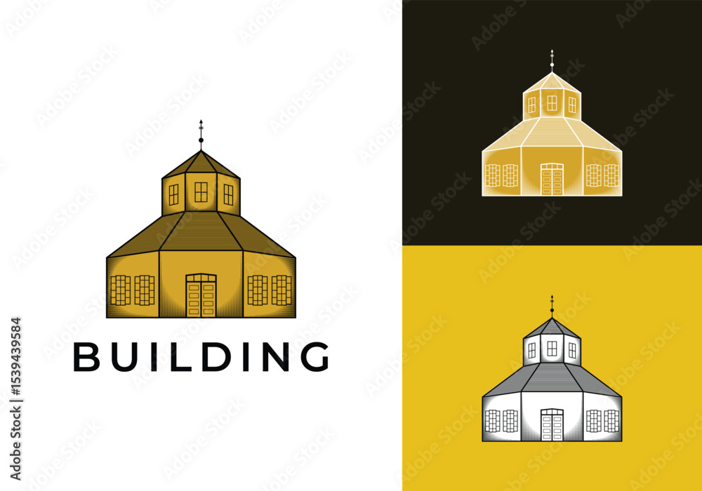 เวกเตอร์ Stock This is a historic building logo. These logos are ...
