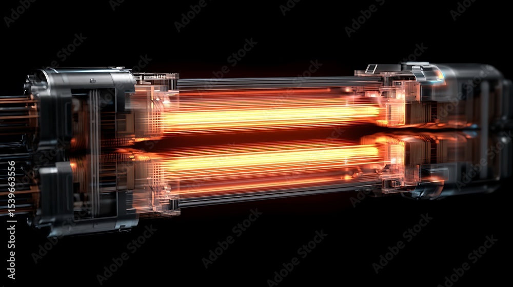 Стоковое фото «Blazing Power: Close-Up of a Fighter Jet Engine in Full ...