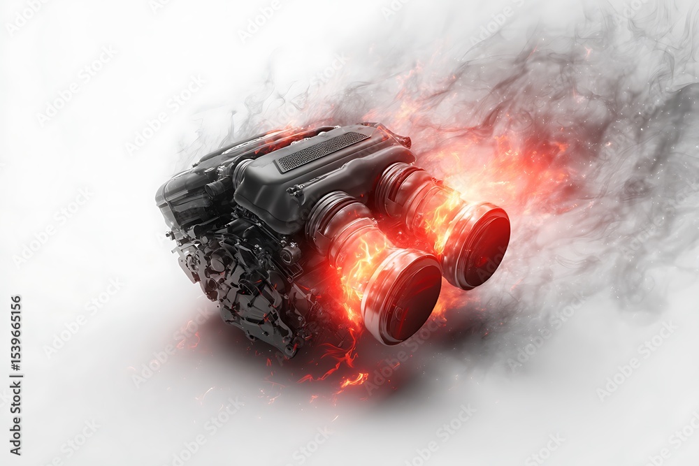Blazing Power: Close-Up of a Fighter Jet Engine in Full Afterburner ...