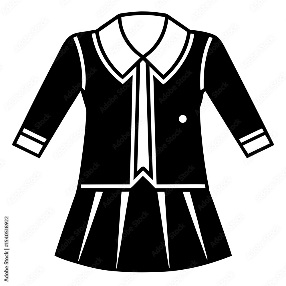 School Uniform Vector | Generative AI & Linocut Silhouette Design Stock ...
