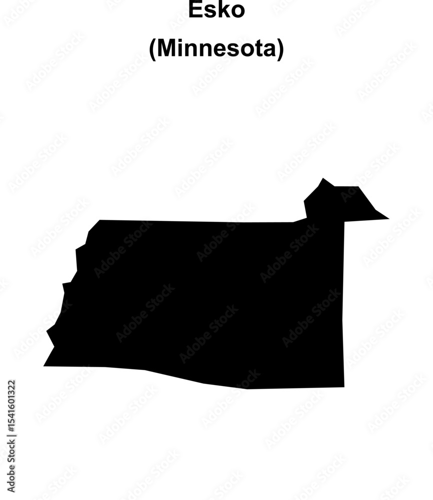 Esko (Minnesota) blank outline map Stock Vector | Adobe Stock