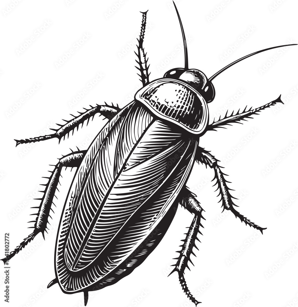 Vector de Stock Oriental Cockroach (Blatta orientalis), Types of ...