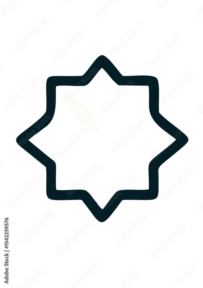 Vector de Stock Heraldic badge template with eight-pointed star, golden ...