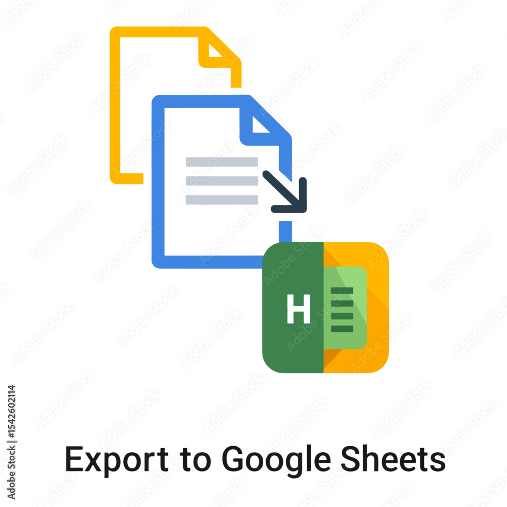 Image vectorielle Stock Icon showing exporting to Google Sheets two ...