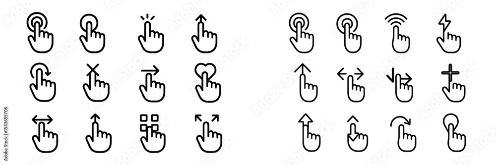 Various hand gestures and symbols used for touch and interaction in ...