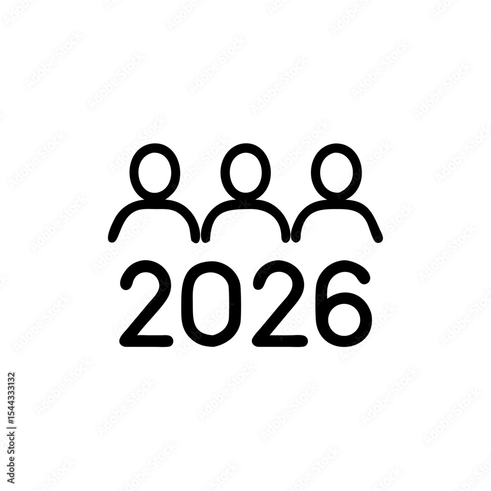 Vector de Stock People icon with the year 2026. A concept for future ...