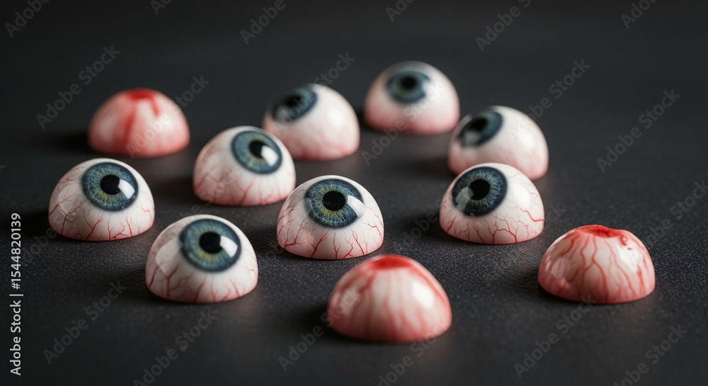 Stock-Foto „Array of Realistic Spooky Halloween Eyeball Candies with ...