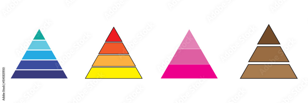 Vector de Stock Colored levels of triangular pyramid. Maslow hierarchy of needs, triangle ...