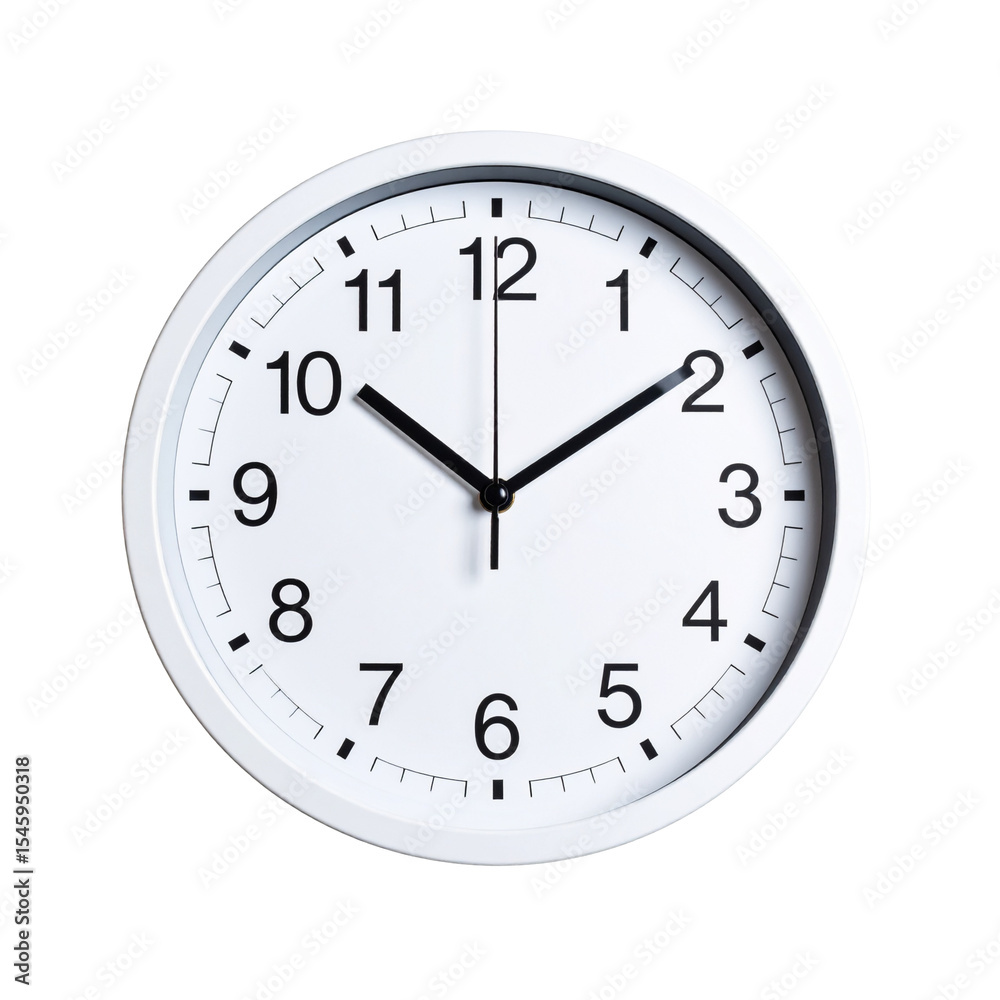 simple wall clock, png file of isolated cutout object with shadow on ...