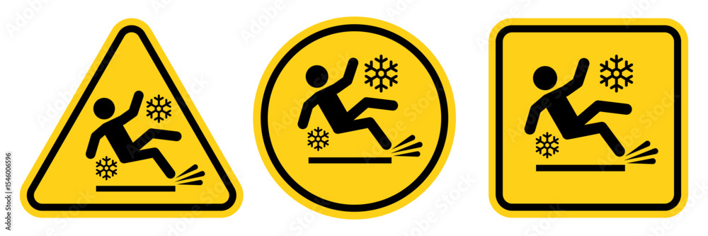 Ice Slippery Surface sign. Caution Signs for Snow and Ice Hazards ...