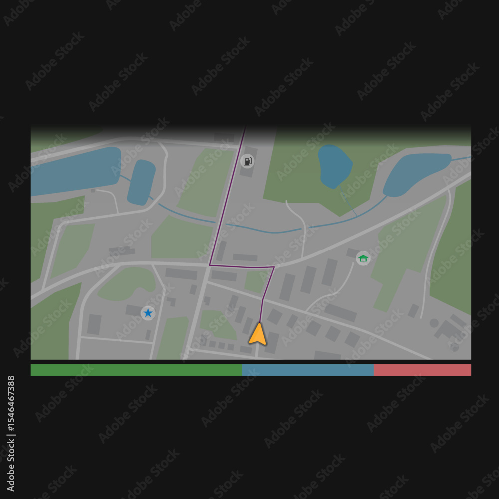 Vector de Stock City minimap navigation, GPS game style navigator ...