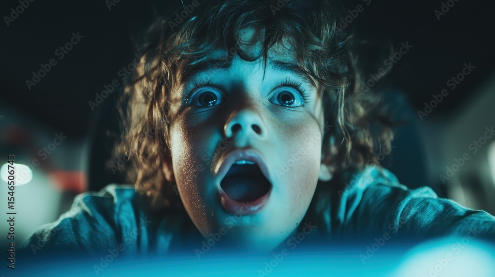 Capturing the essence of childhood wonder, this image depicts a child ...