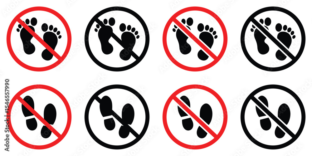 Image vectorielle Stock No Barefoot Entry Sign – Prohibited Footprint ...