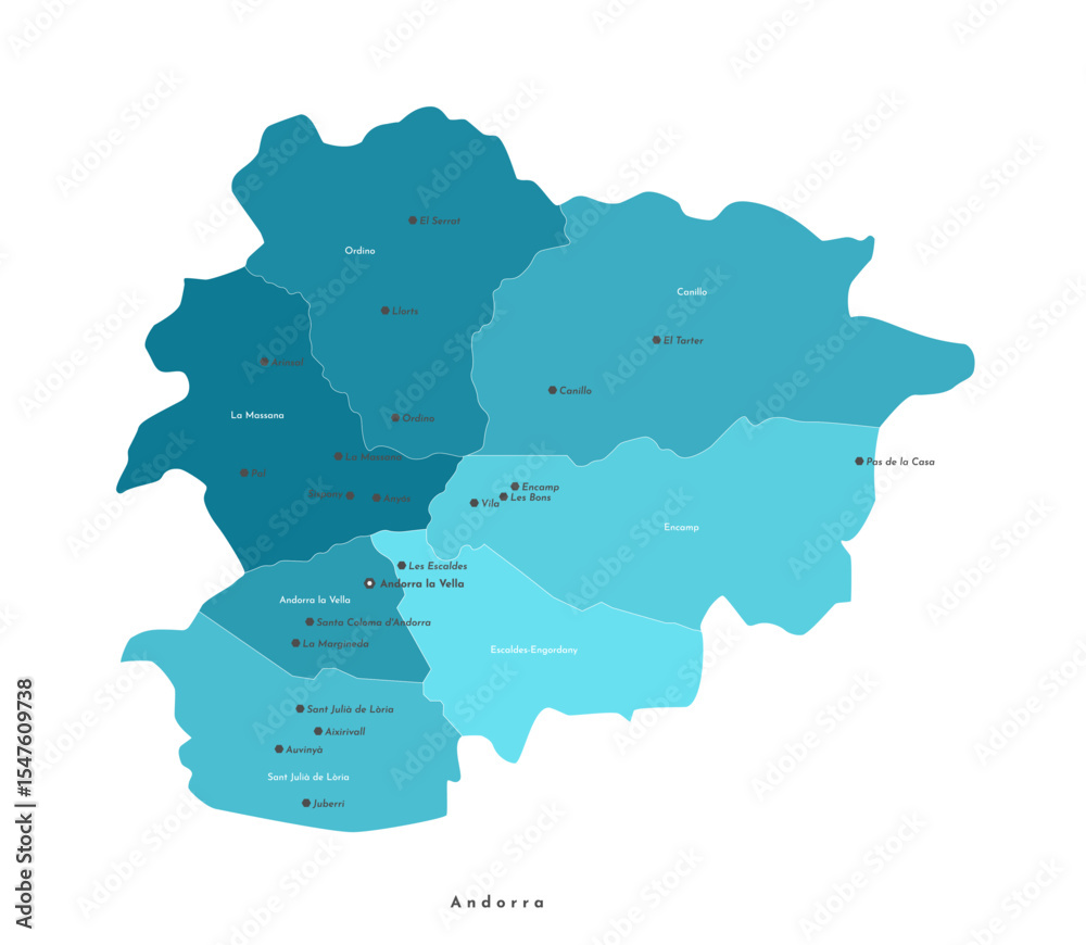 Стоковое векторное изображение «Vector isolated illustration. Simplified administrative map of ...