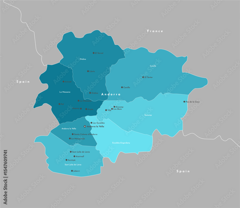 Vektor Vector modern illustration. Simplified administrative map of ...