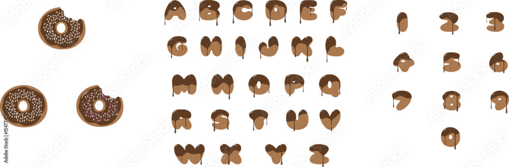 Vector de Stock Chocolate Donut Alphabet: A delightful collection of ...