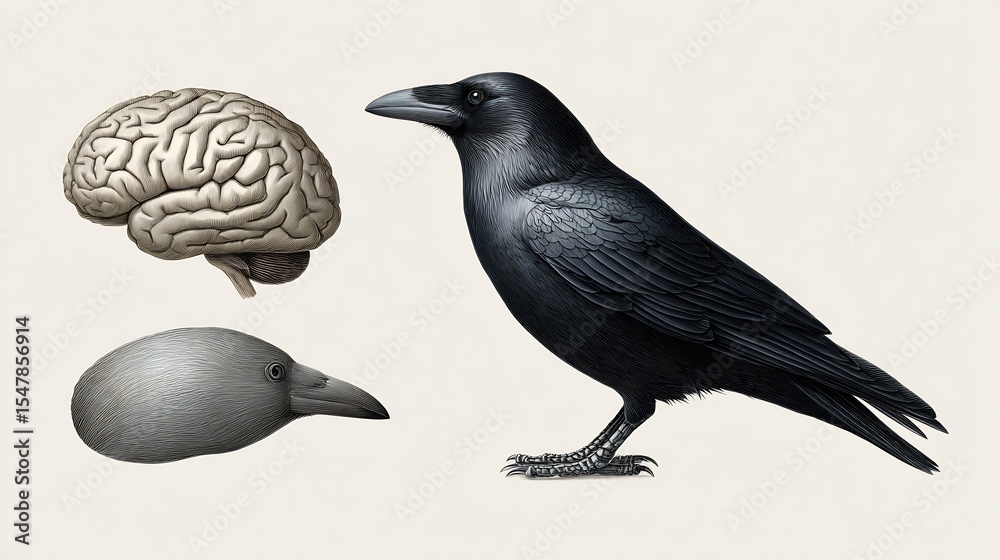 Ilustración de Stock a comparative illustration of the brains of ...