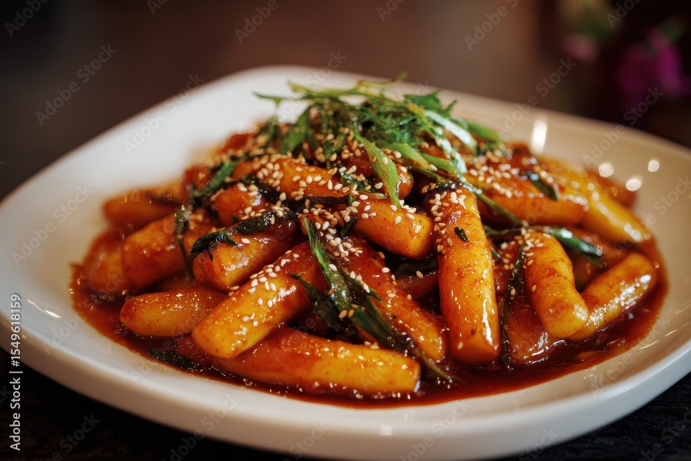 Tteokbokki stir fried rice cakes in spicy gochujang is a beloved Korean ...
