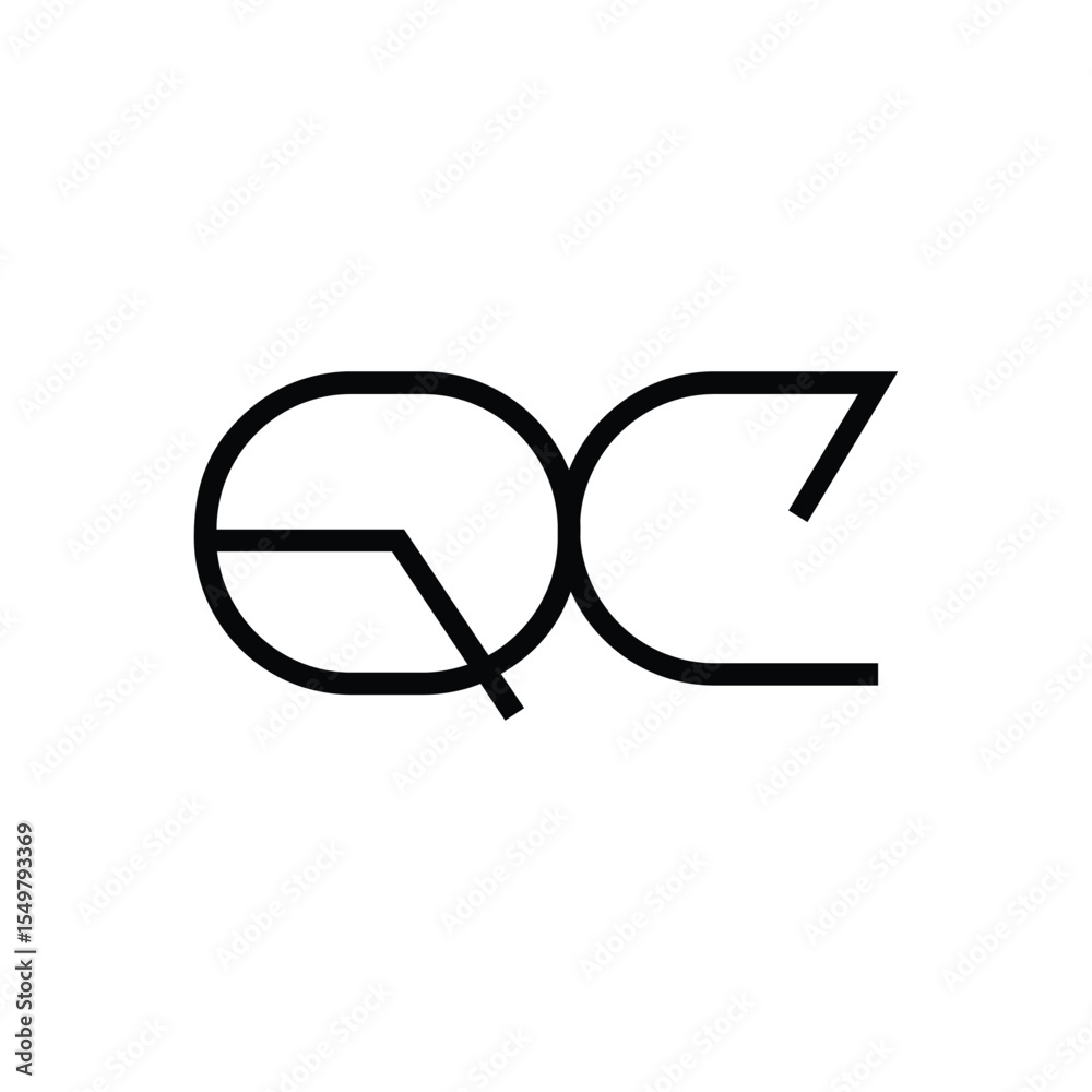 Minimal Letters QC Logo Design Stock Vector | Adobe Stock
