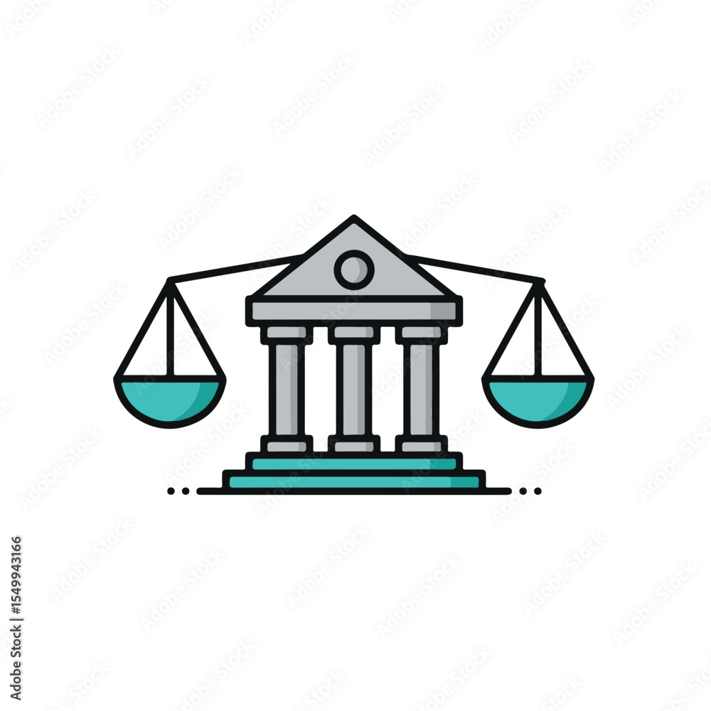 Law and justice concepts depicted through the scales of justice and ...