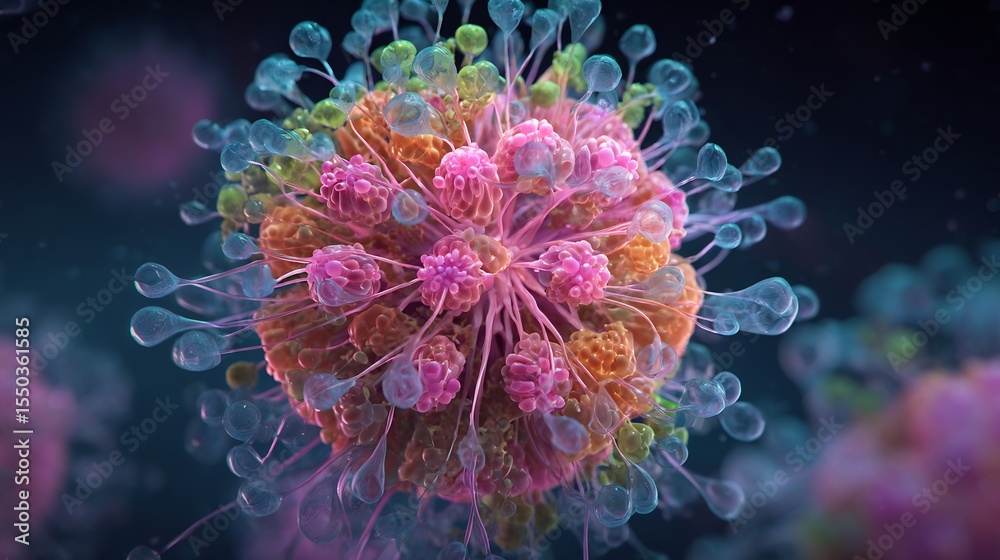 Pathogen mutation visualization in 3D showing structure change in virus ...