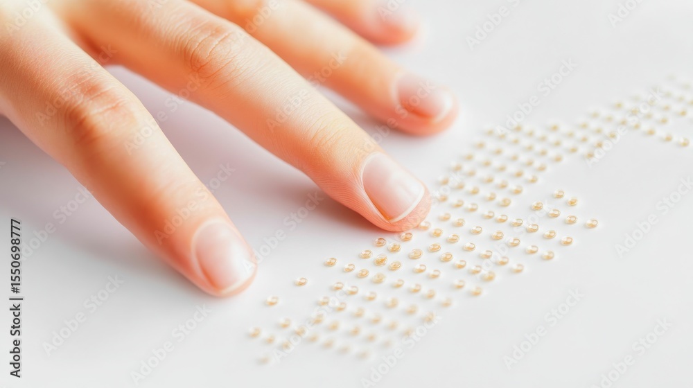 Braille Reading Fingers Tracing Raised Dots, Tactile Literacy, Visual ...