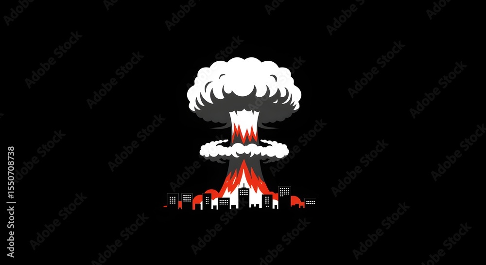 World War Illustration WW3 Nuclear Explosion A Powerful Symbol of ...