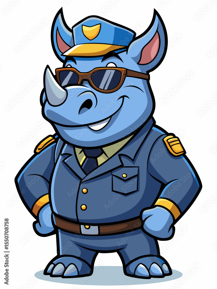 Stock-Vektorgrafik „rhino police character mascot vector illustration ...