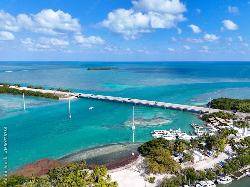 Lignumvitae Channel bridge with historic Indian Key in the background ...