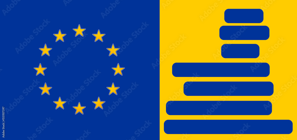 design of EU elements. shape design of the map of the European Union ...