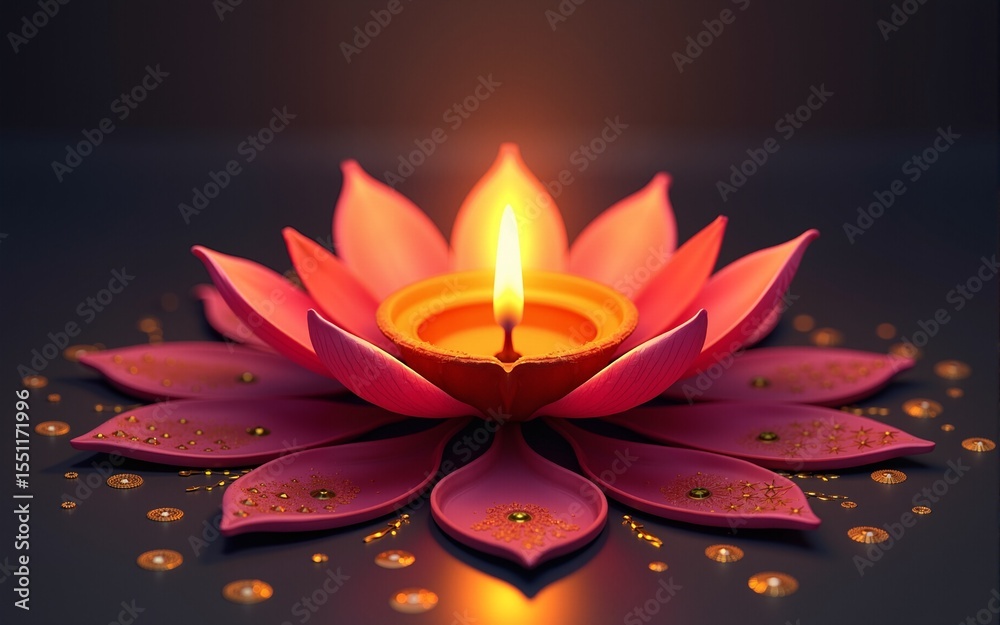 Lotus flower Diwali concept, AI's Magic Transforming Diwali Wishes into ...