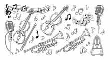 Violins And Musical Notes Sketch Free Stock Photo - Public Domain Pictures