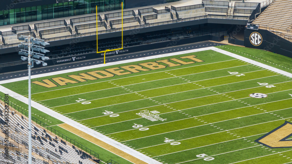 aerial shot of FirstBank Stadium on the campus of Vanderbilt University ...
