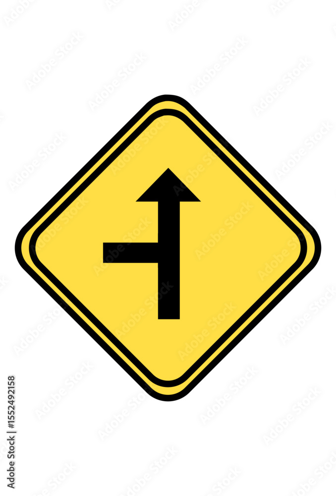 Side road joins straight ahead from left. Traffic from left merges with ...