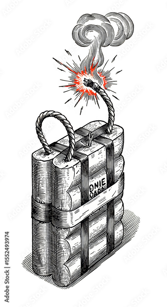 Cartoon Dynamite Bomb Fuse Ignition Explosive Detonator Weapon ...