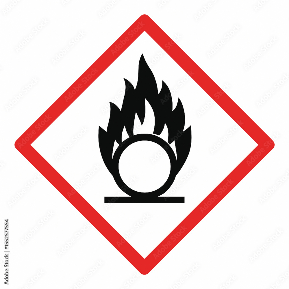 Oxidizing Hazard Symbol - GHS Oxidizer Pictogram Stock Vector | Adobe Stock