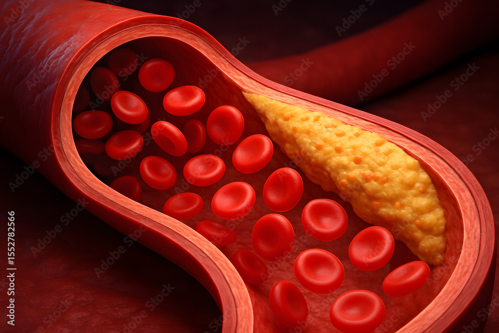 Стоковая иллюстрация «Medical illustration of a blood clot in a vessel ...