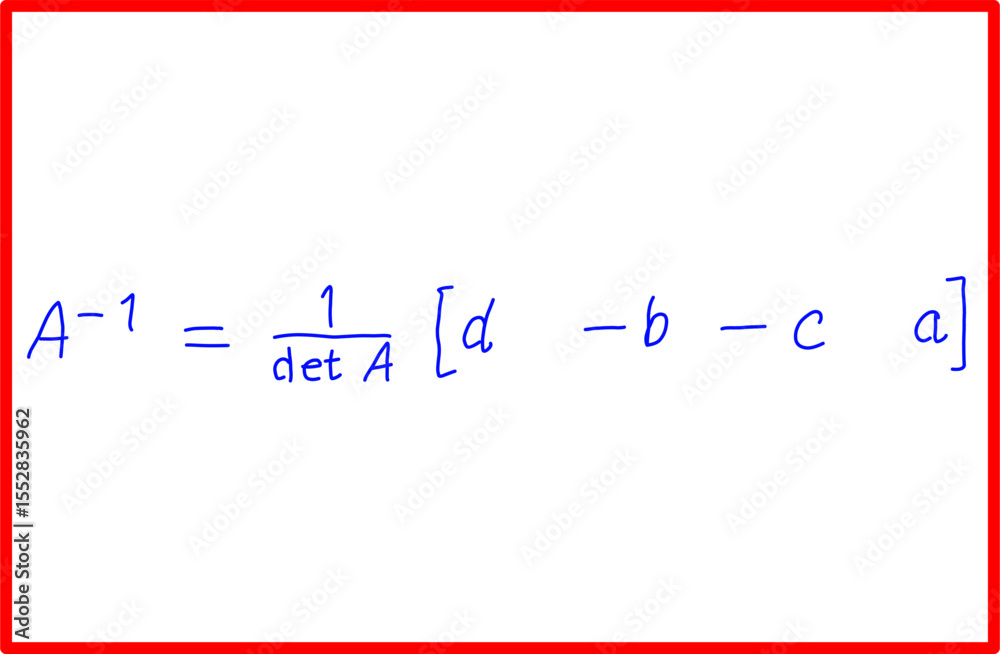 2x2 matrix inverse math formula, matrix algebra Stock Vector | Adobe Stock