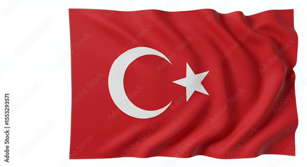 Turkish Flag Waves Proudly, a Symbol of National Identity Stock Photo ...