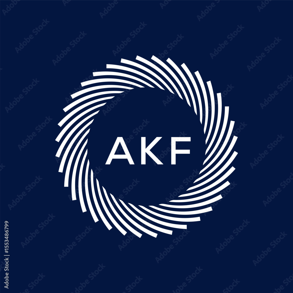AKF letter logo design with black background in illustrator, vector ...