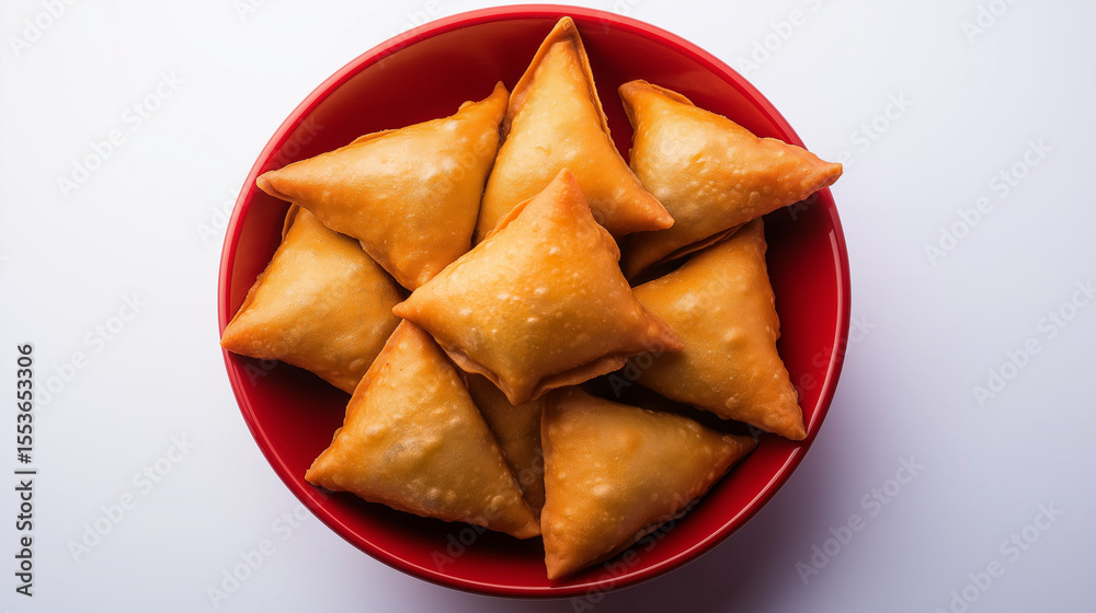 AI generator images of triangular samosas ,Small cocktail triangle ...