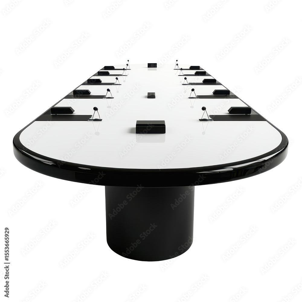 Large oval conference table for team presentations, clean surface with ...