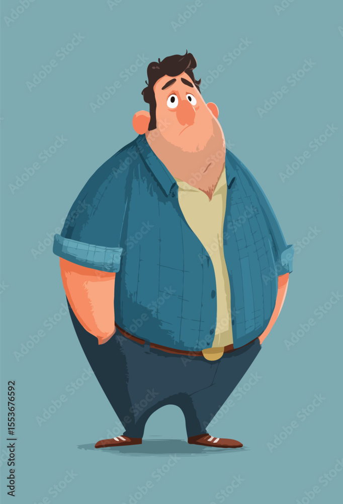fat man Stock Vector | Adobe Stock
