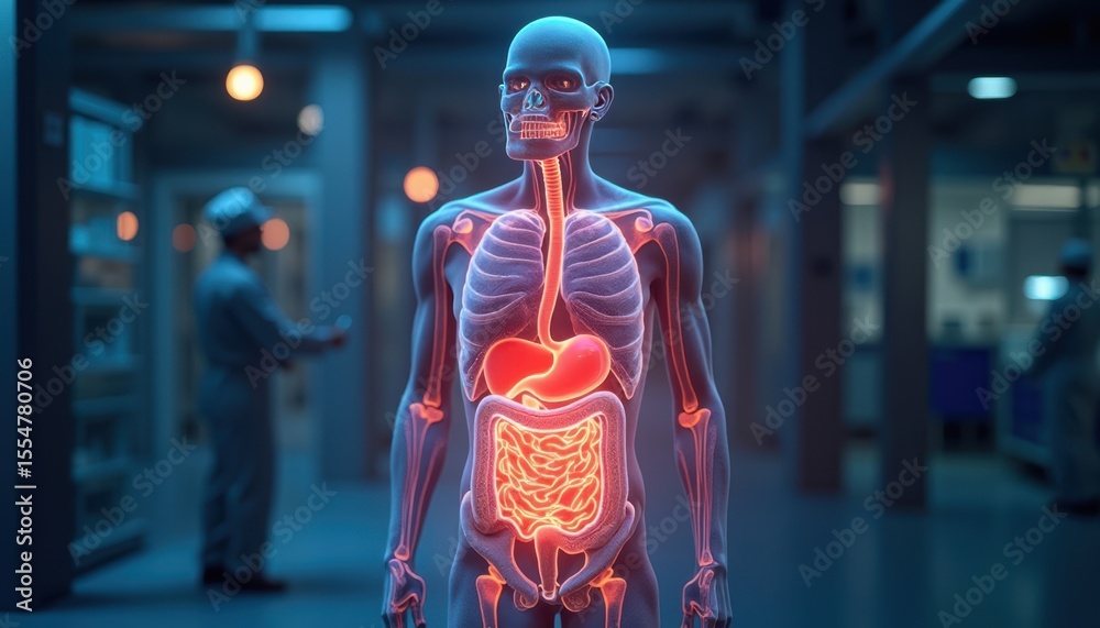ภาพประกอบ Stock Detailed Anatomical Model of the Human Body Displaying ...