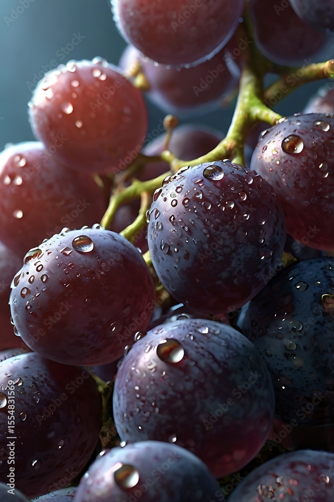 Ultra high resolution 8K zoomed-in image of a bunch of perfectly ripe ...