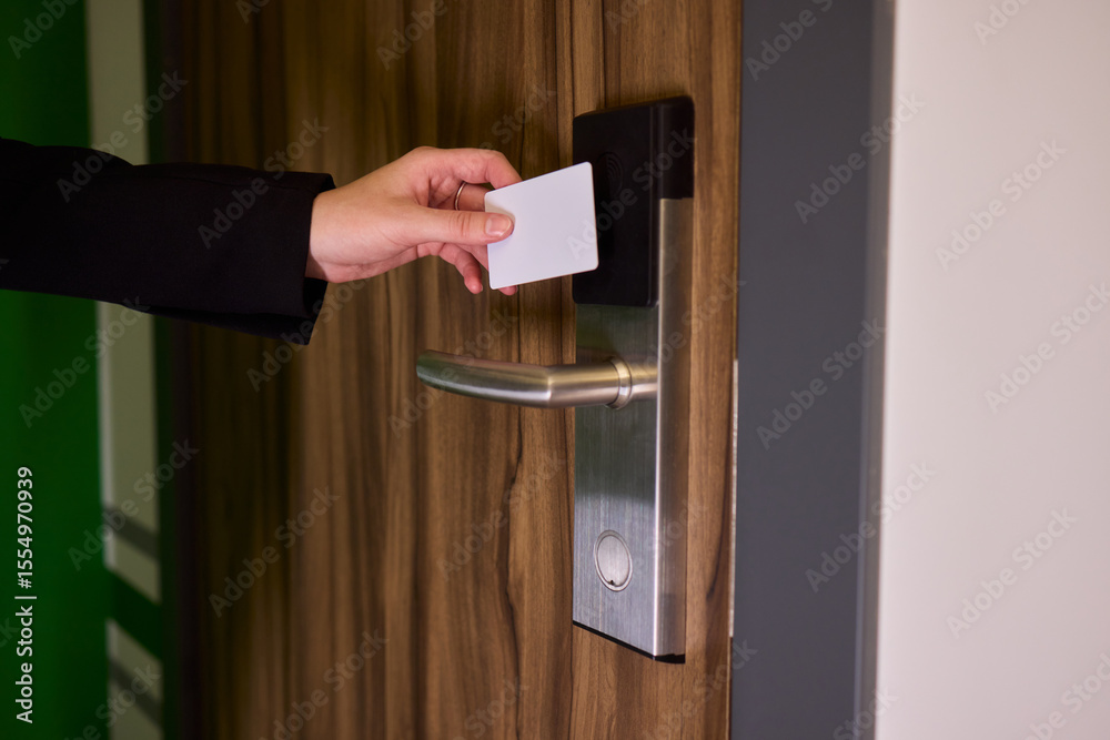 Gaining entry to a hotel room is made easy through a convenient key ...