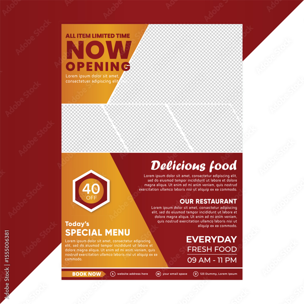 Editable restaurant flyer template for promoting daily specials, combo ...