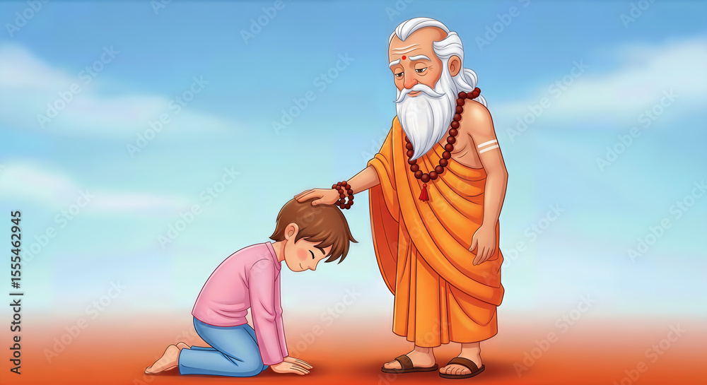 ภาพประกอบ Stock Guru Purnima Divine Blessing by Spiritual Master to ...