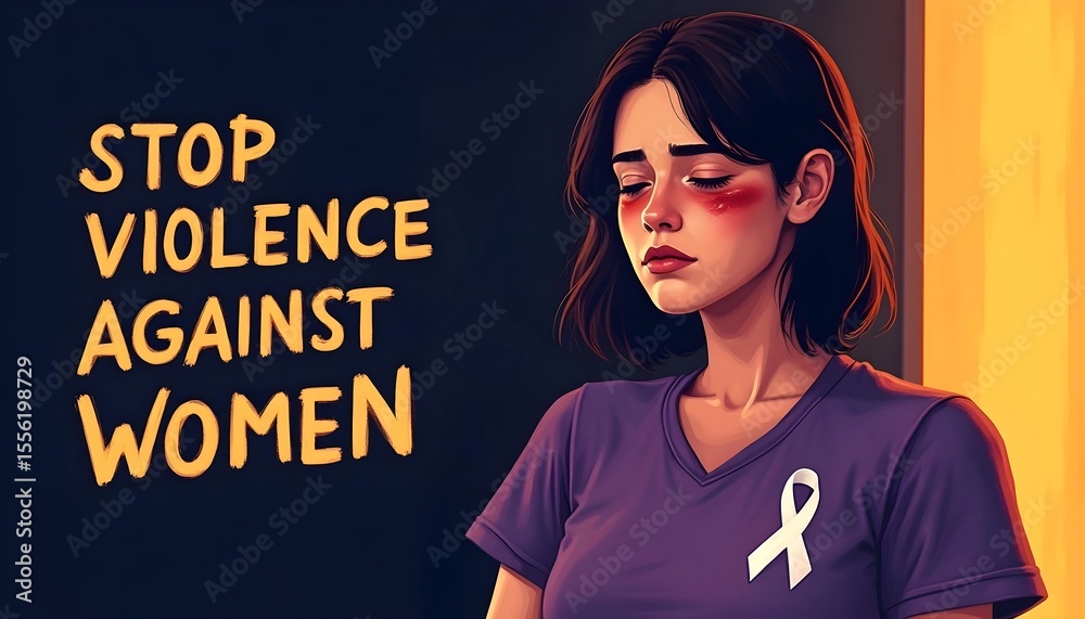 Stop violence against women Stock Illustration | Adobe Stock